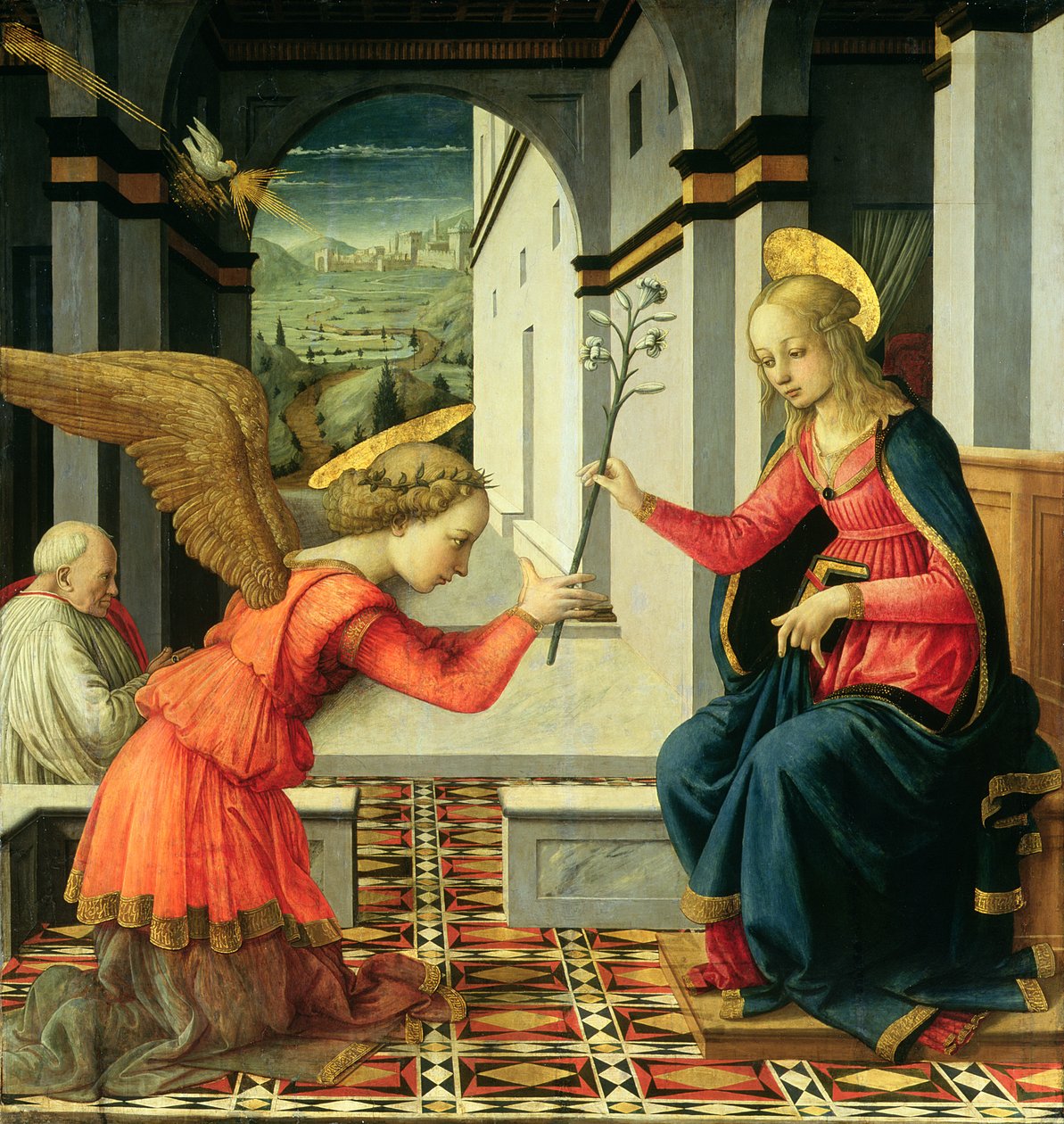 Die Verkündigung (Detail) von Fra Filippo Lippi: Kunstdruck
